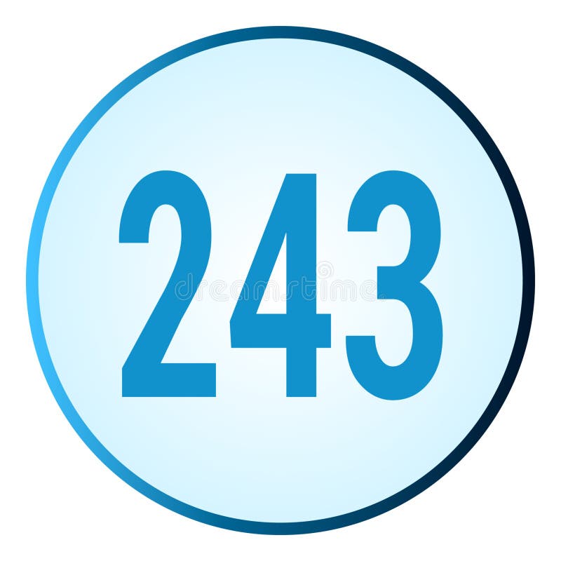 Number 243 Symbol or Logo with Round Frame in Blue Gradient Color Stock ...