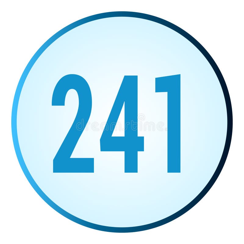 Number 241 Symbol or Logo with Round Frame in Blue Gradient Color Stock ...