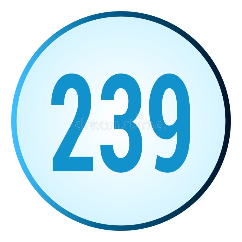 Number 239 Symbol or Logo with Round Frame in Blue Gradient Color Stock ...
