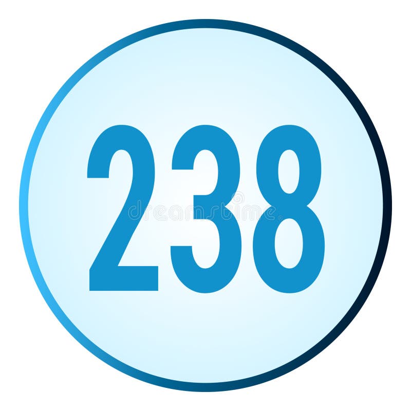 Number 238 Symbol or Logo with Round Frame in Blue Gradient Color Stock ...