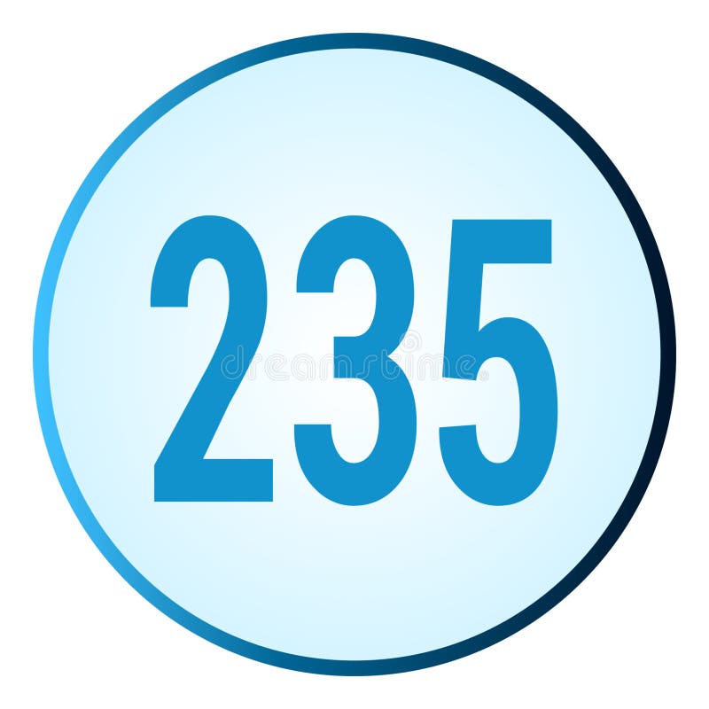 Number 235 Symbol or Logo with Round Frame in Blue Gradient Color Stock ...