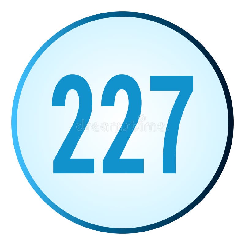 Number 227 Symbol or Logo with Round Frame in Blue Gradient Color Stock ...