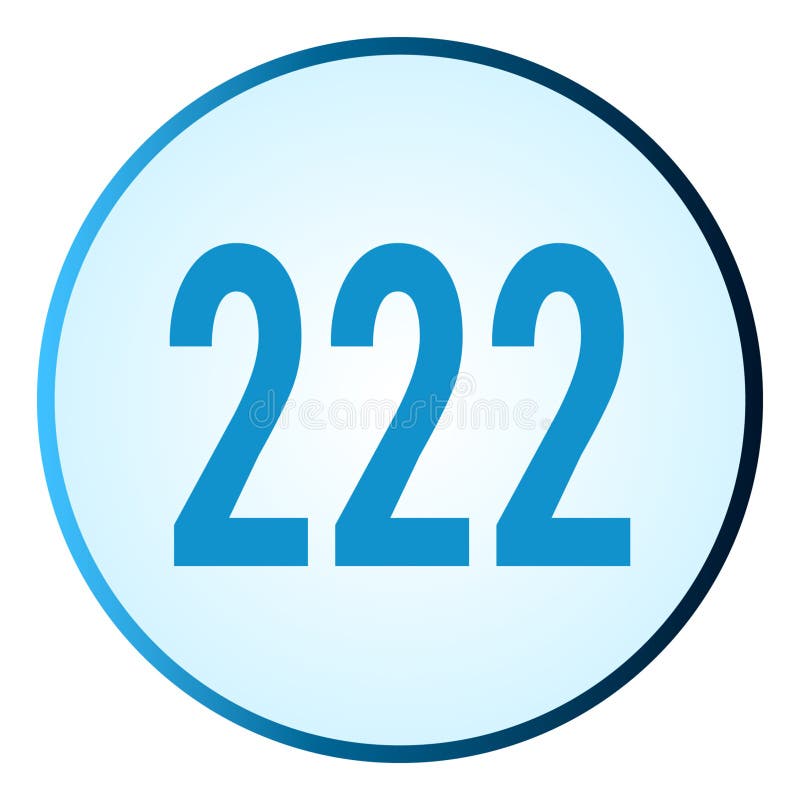 Number 222 Symbol or Logo with Round Frame in Blue Gradient Color Stock ...