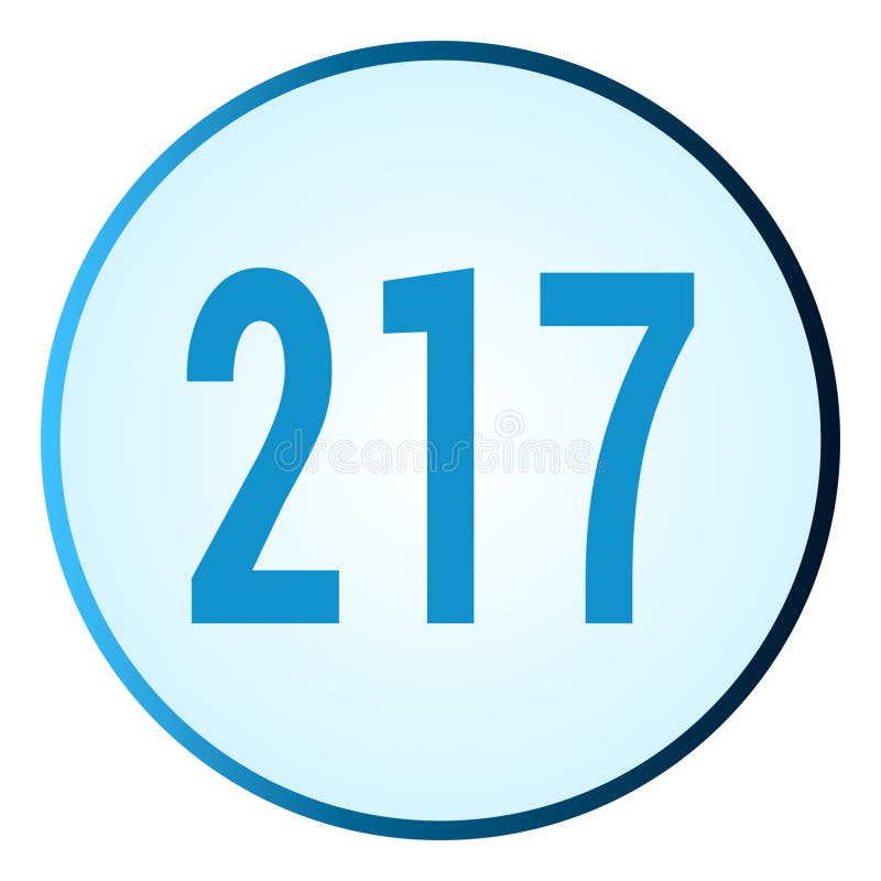 Number 217 Symbol or Logo with Round Frame in Blue Gradient Color Stock ...