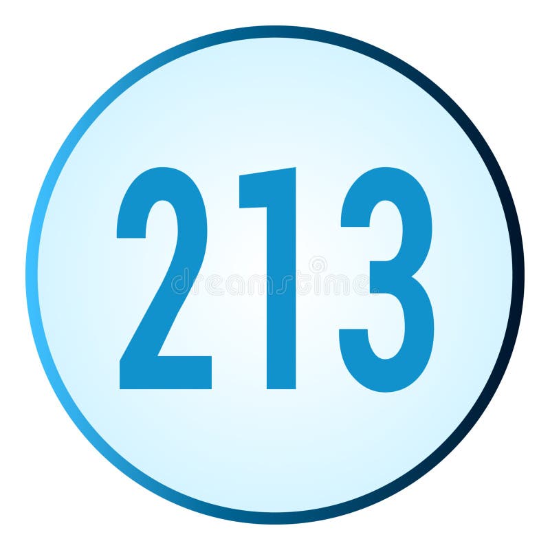 Number 213 Symbol or Logo with Round Frame in Blue Gradient Color Stock ...