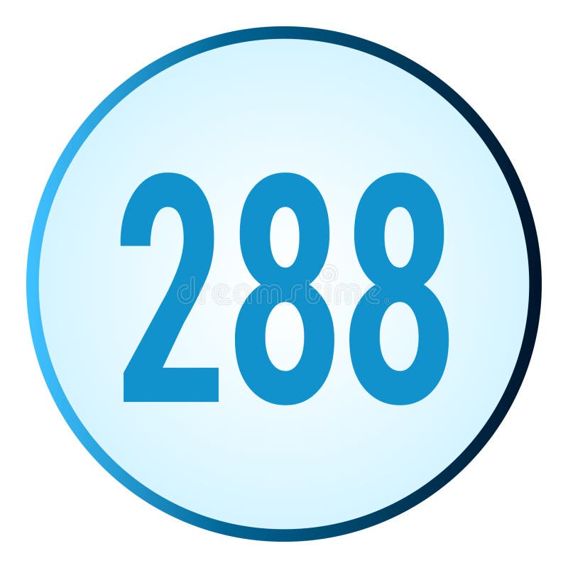 Number 288 Symbol or Logo with Round Frame in Blue Gradient Color Stock ...