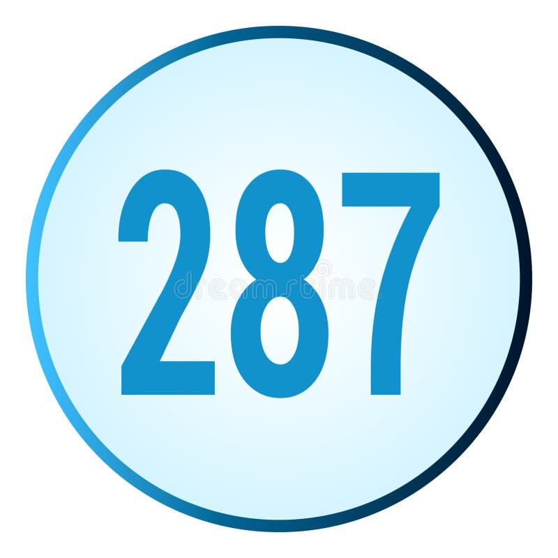 Number 287symbol or Logo with Round Frame in Blue Gradient Color Stock ...
