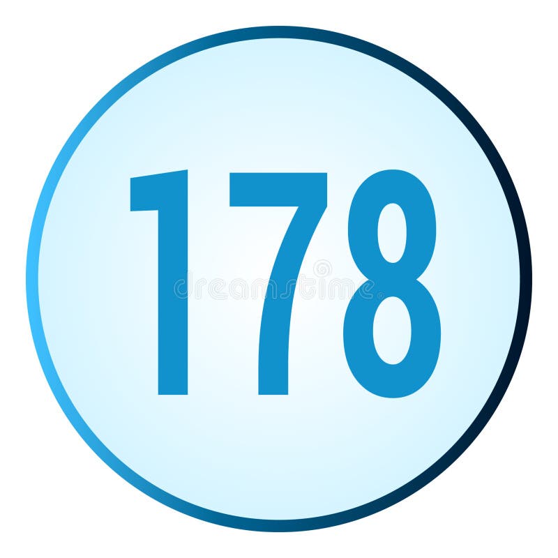 Number 178 Symbol or Logo with Round Frame in Blue Gradient Color Stock ...