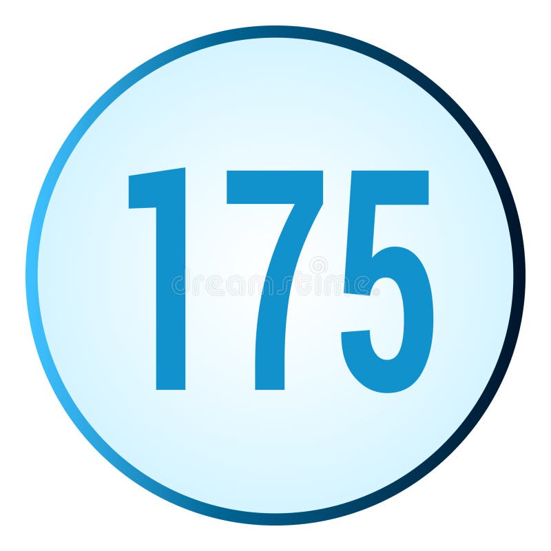 Number 175 Symbol or Logo with Round Frame in Blue Gradient Color Stock ...