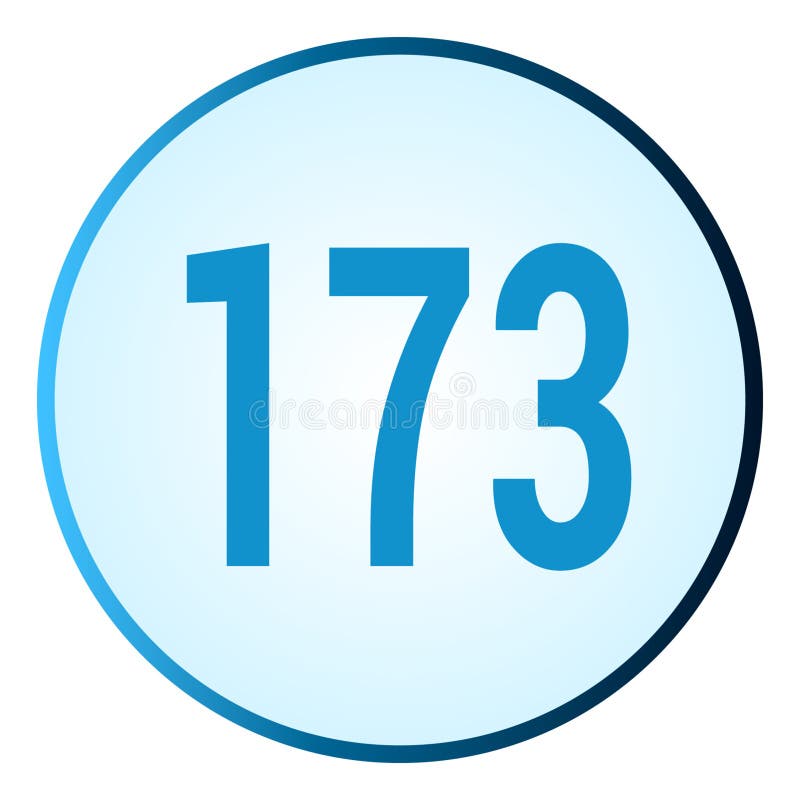 Number 173 Symbol or Logo with Round Frame in Blue Gradient Color Stock ...