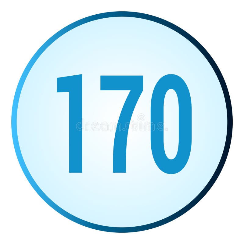 Number 170 Symbol or Logo with Round Frame in Blue Gradient Color Stock ...