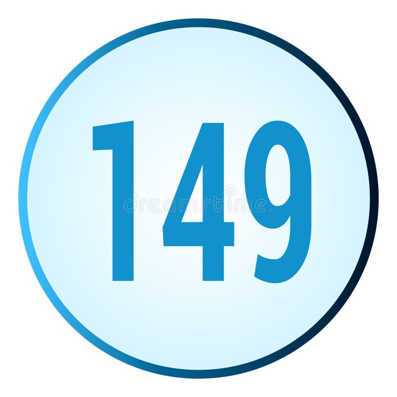 Number 149 Symbol or Logo with Round Frame in Blue Gradient Color Stock ...