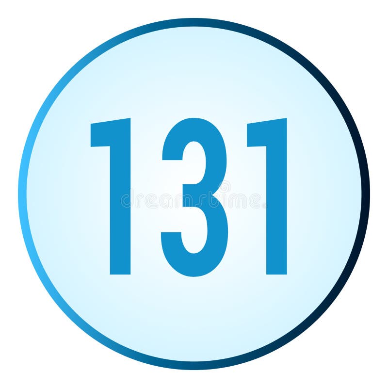 Number 131 Symbol or Logo with Round Frame in Blue Gradient Color Stock ...