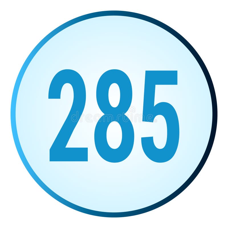 Number 285 Symbol or Logo with Round Frame in Blue Gradient Color Stock ...