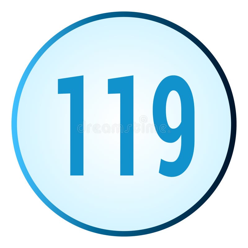 Number 119 Symbol or Logo with Round Frame in Blue Gradient Color Stock ...