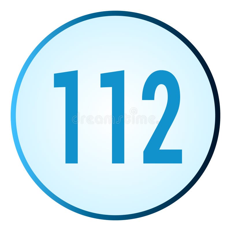 Number 112 Symbol or Logo with Round Frame in Blue Gradient Color Stock ...