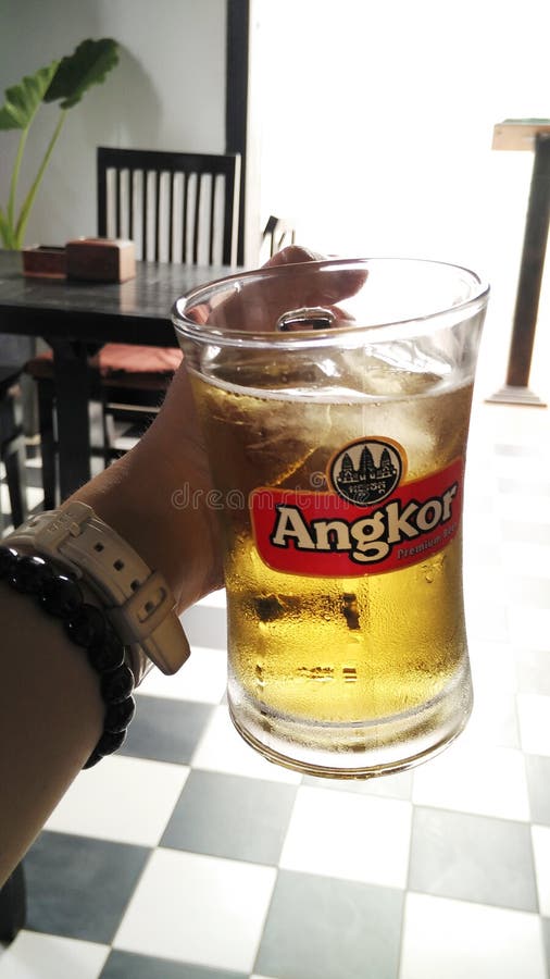 Cambodia Beer Standing on the Bar Table Editorial Photo - Image of ...