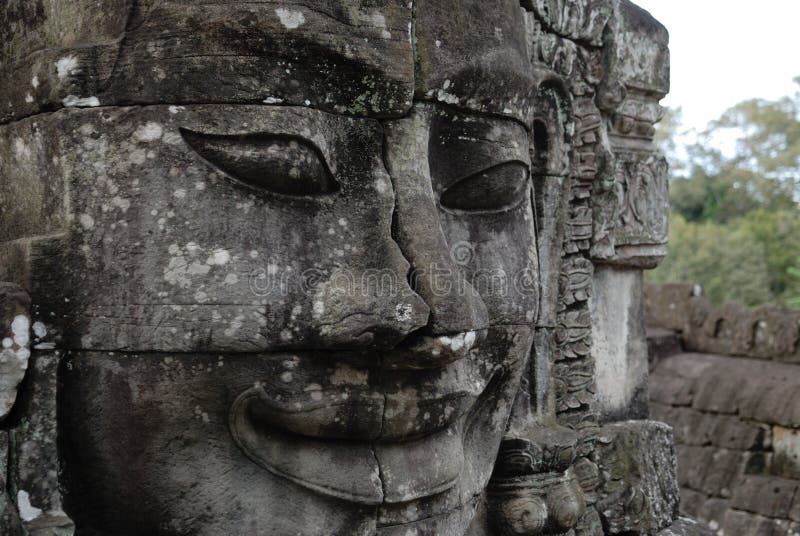 Angkor face stock image. Image of carving, reap, landmark - 3596305
