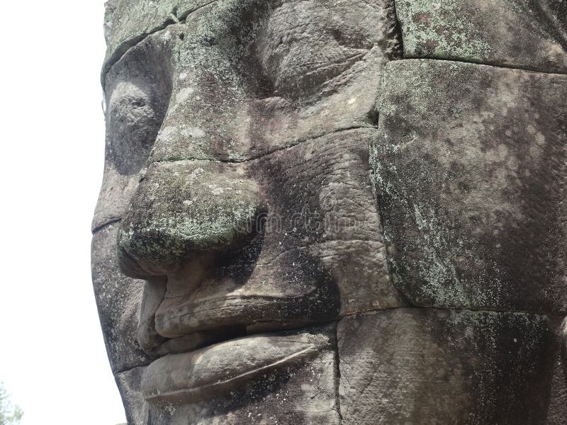 Angkor wat face stock image. Image of architecture, head - 26259705