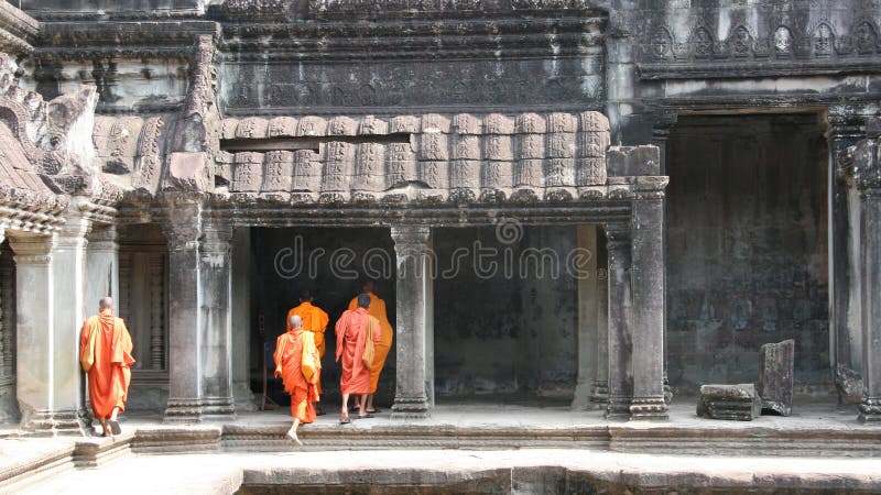 Angkor monks 3 editorial stock photo. Image of khmer - 24267118
