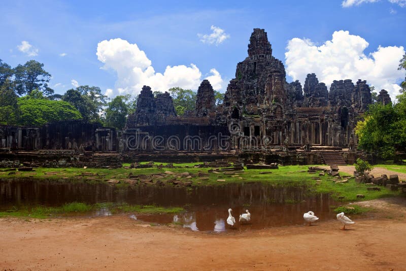 Angkor temple Bayon stock image. Image of khmer, historic - 30821279