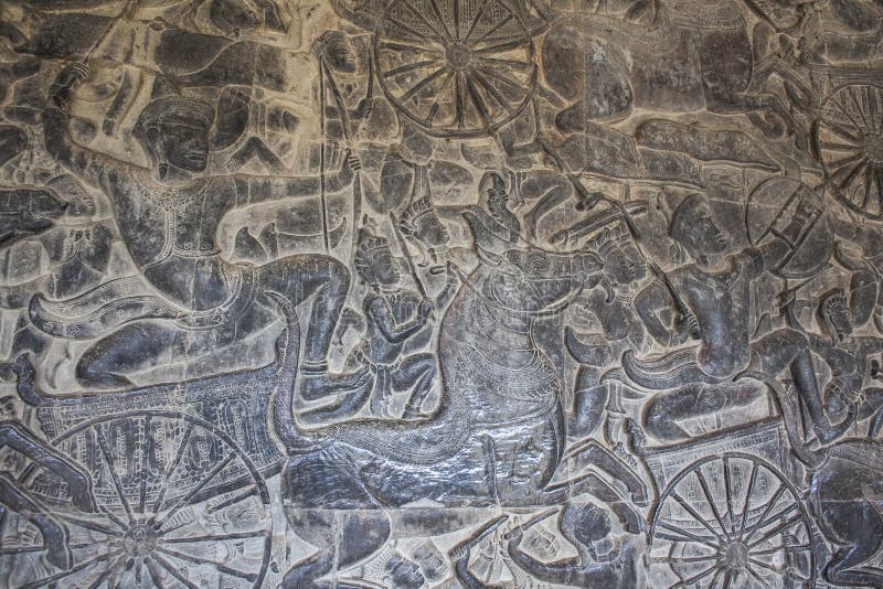 Angkor Wat. Art Detail on the Stone Stock Photo - Image of unesco ...