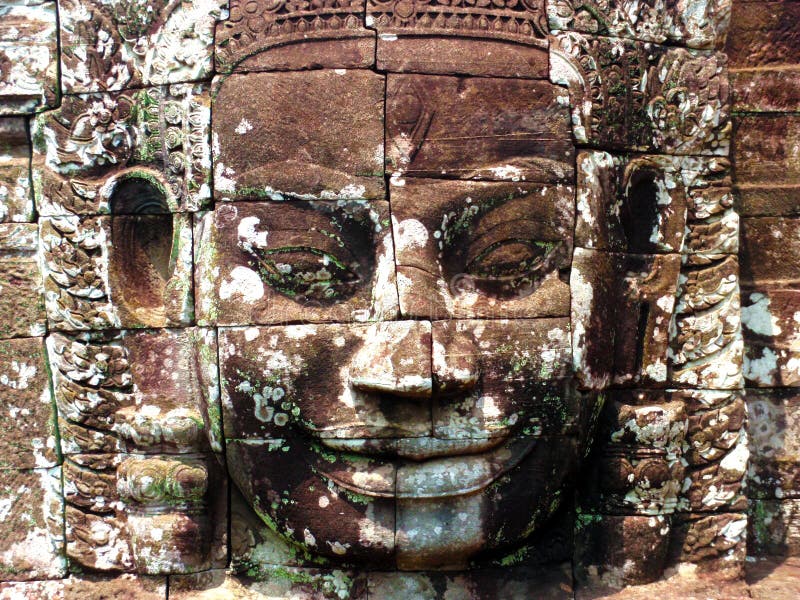 Angkor wat face stock image. Image of architecture, head - 26259705