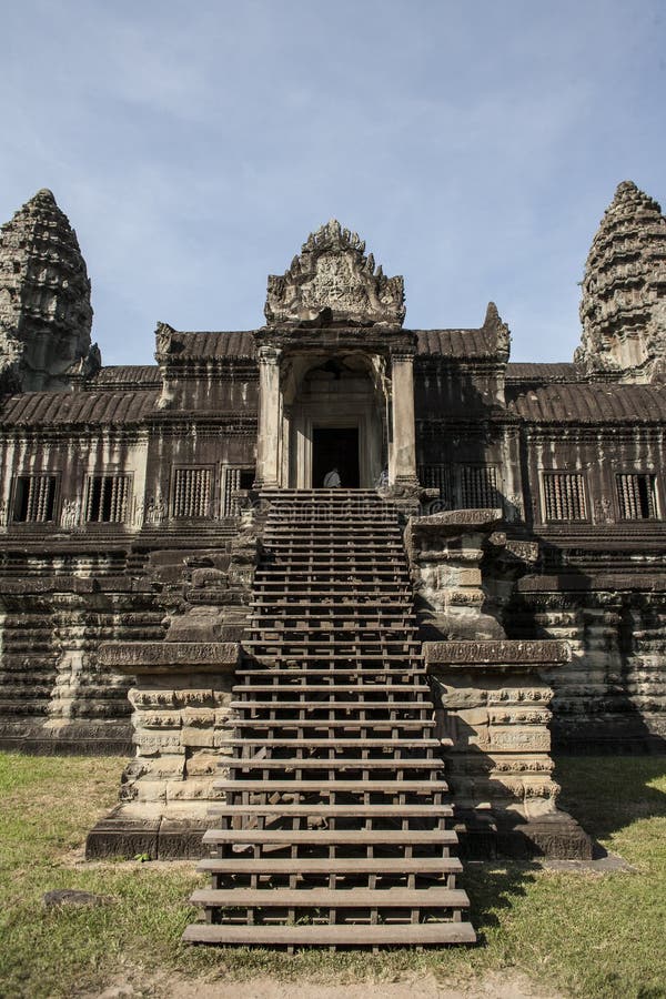 Angkor Wat Inside Detail. Cambodia Stock Image - Image of asia, brick ...