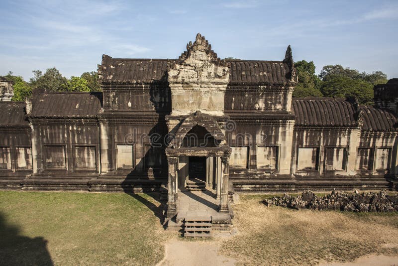 Angkor Wat Inside Detail. Cambodia Stock Image - Image of archeology ...