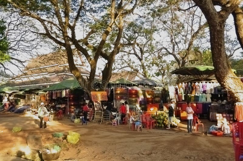 Angkor Wat - Stalls To Sell Souvenirs and Refreshments for Tourists. in ...