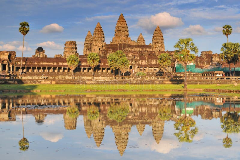 Angkor Wat and Reflecting Pool, Siem Reap, Cambodia Stock Image - Image ...