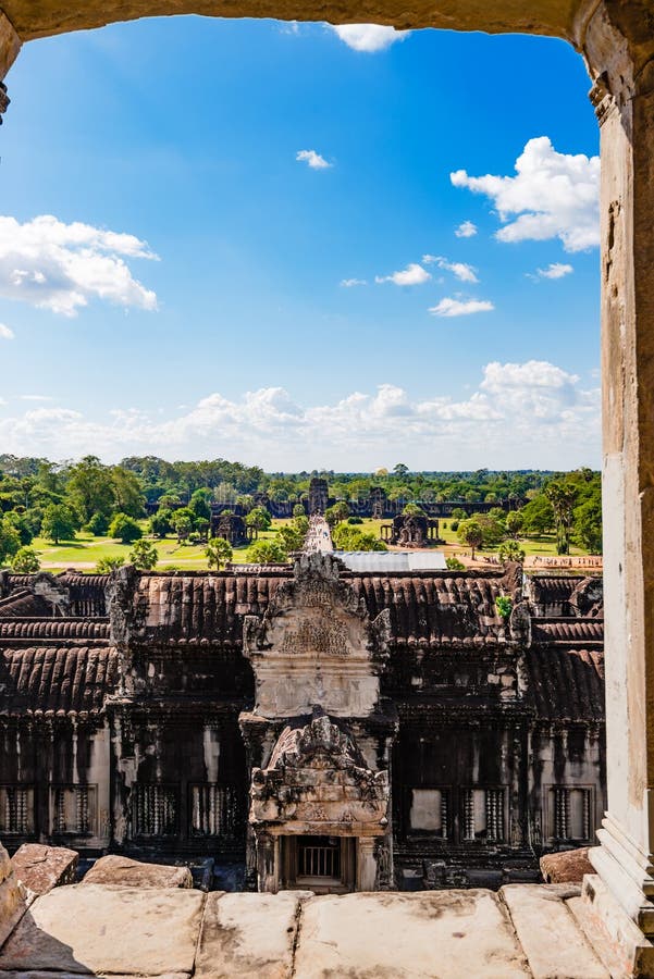 Angkor Wat stock image. Image of bridge, architecture - 74863393