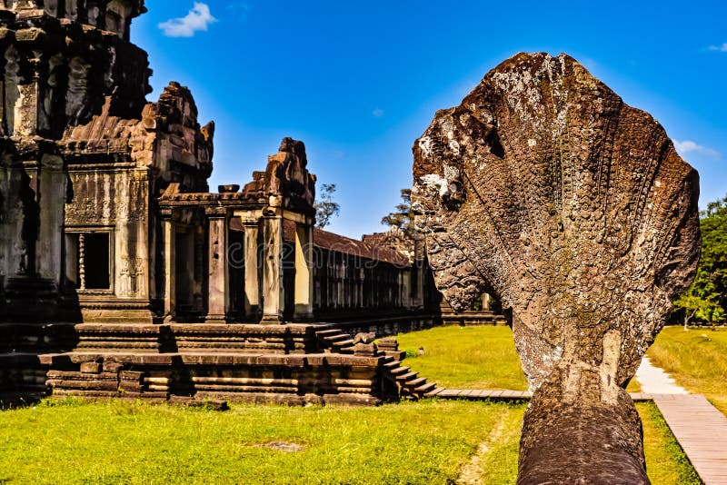 Golden Angkor Wat stock image. Image of hinduism, destination - 129748013