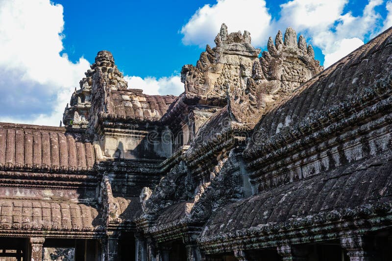 Golden Angkor Wat stock image. Image of hinduism, destination - 129748013