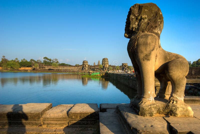 Angkor Wat at Sunset, Cambodia. Stock Image - Image of destinations ...