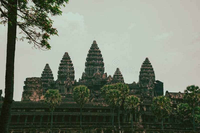 Angkor Wat Temple in the Afternoon in Angkor Complex Cambodia Stock ...