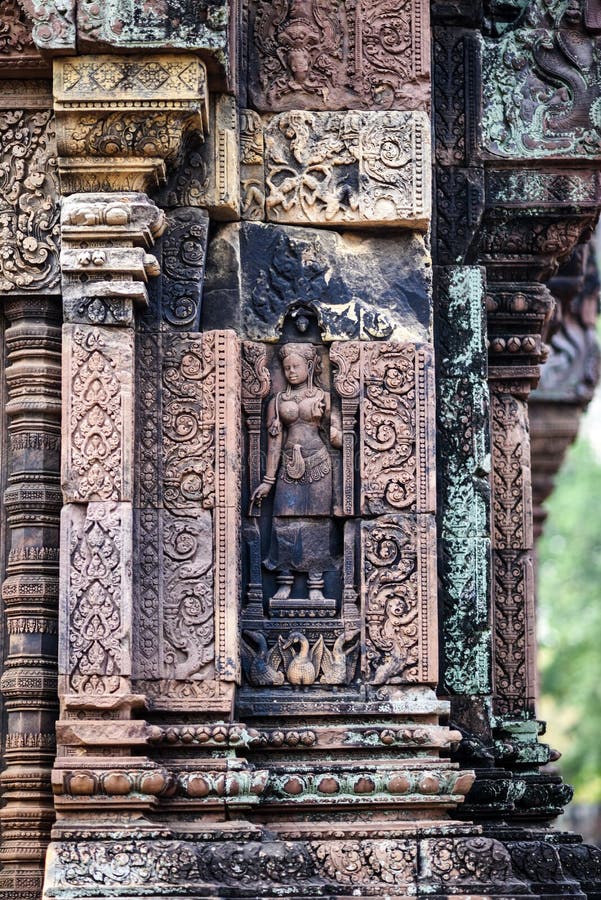 Angkor Wat Temple Sculpture in Cambodia. Stock Image - Image of apsara ...