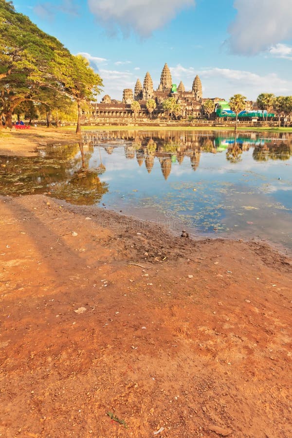 Angkor Wat Temple in Sunset Light Stock Image - Image of ruin, flower ...