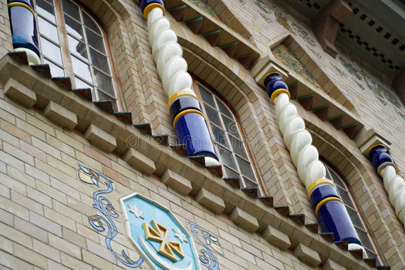 Angle of Antique Building Wth Windows. Architecture Large Building of ...