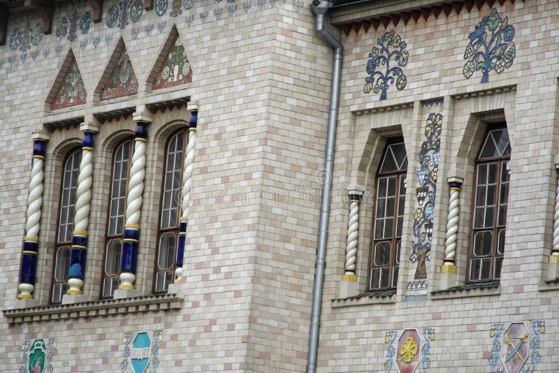 Angle of Antique Building Wth Windows. Architecture Large Building of ...