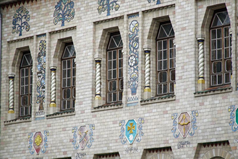 Angle of Antique Building Wth Windows. Architecture Large Building of ...