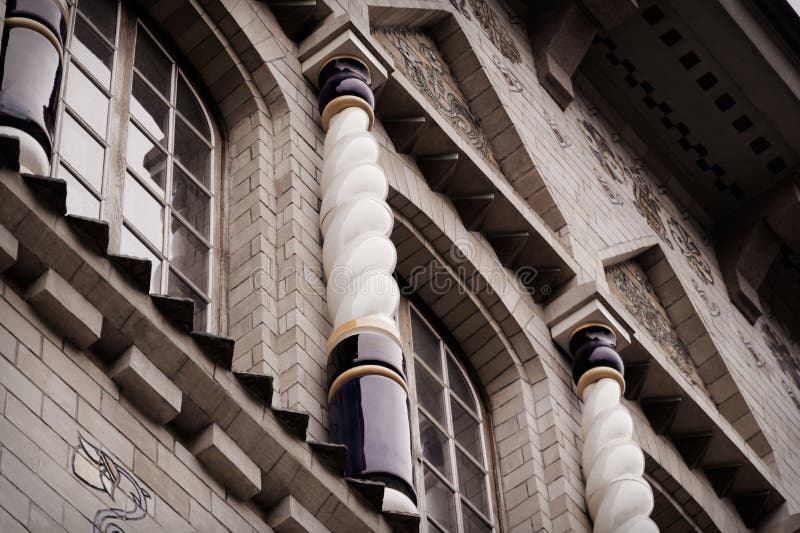 Angle of Antique Building Wth Windows. Architecture Large Building of ...