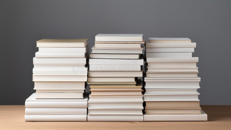 Angle blank book stack stock illustration. Illustration of aesthetic ...