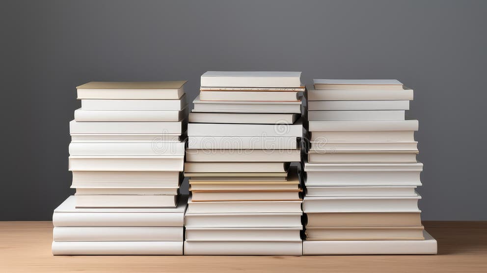 Angle blank book stack stock illustration. Illustration of aesthetic ...