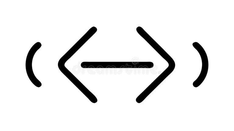 Angle Brackets with Arrows Icon for Code Exchange , Vector Design ...