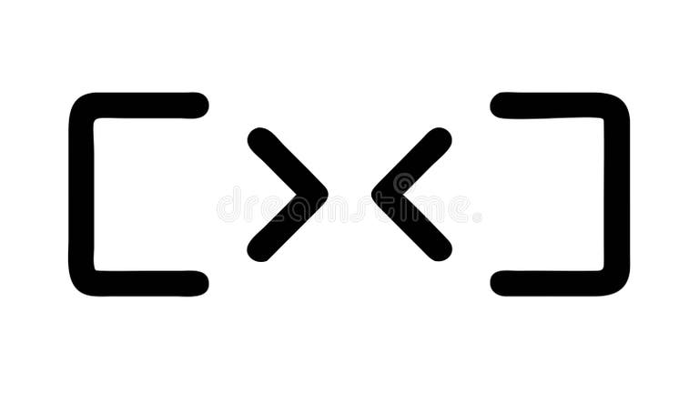 Angle Brackets Code Symbols Programming Text Icon , Vector Design Generative AI Stock Vector ...