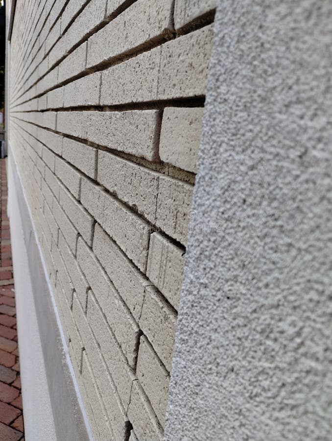 Angle Brick Wall Cement Concrete Structure Beige Gray Stock Image ...