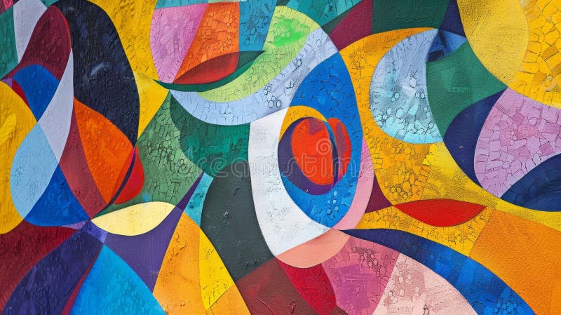 From this Angle the Bright Colors and Dynamic Shapes of a Large Mural ...