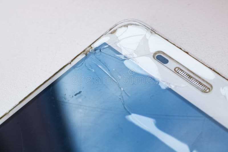 Angle of Broken Mobile Phone Display Close Up Stock Photo - Image of ...