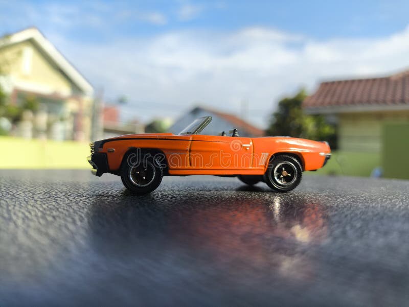 Angle Car Orange with House View Stock Image - Image of angle, view ...